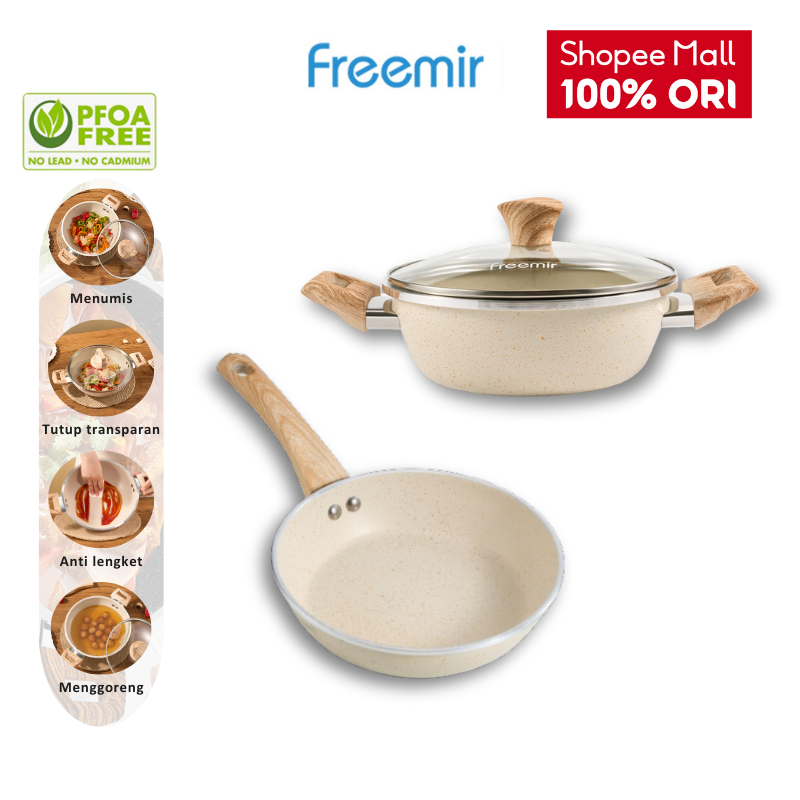 Jual Special Buy 1 Get 1 freemir Wajan Teflon Beige Series 20cm Granite ...