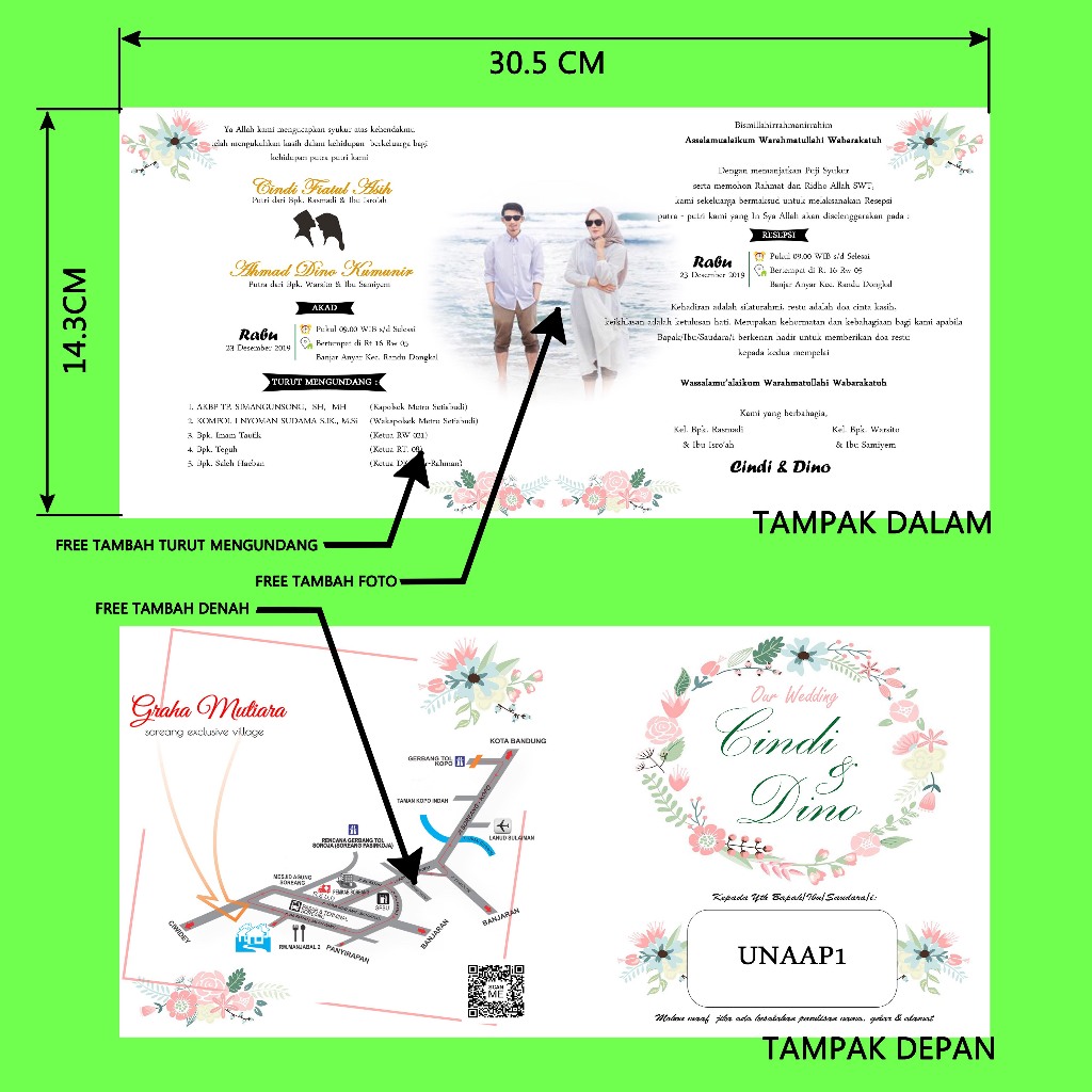 Jual TEKMURAH UNDANGAN NIKAH UNAAP001-004 PERNIKAHAN SUNAT SUNATAN ...