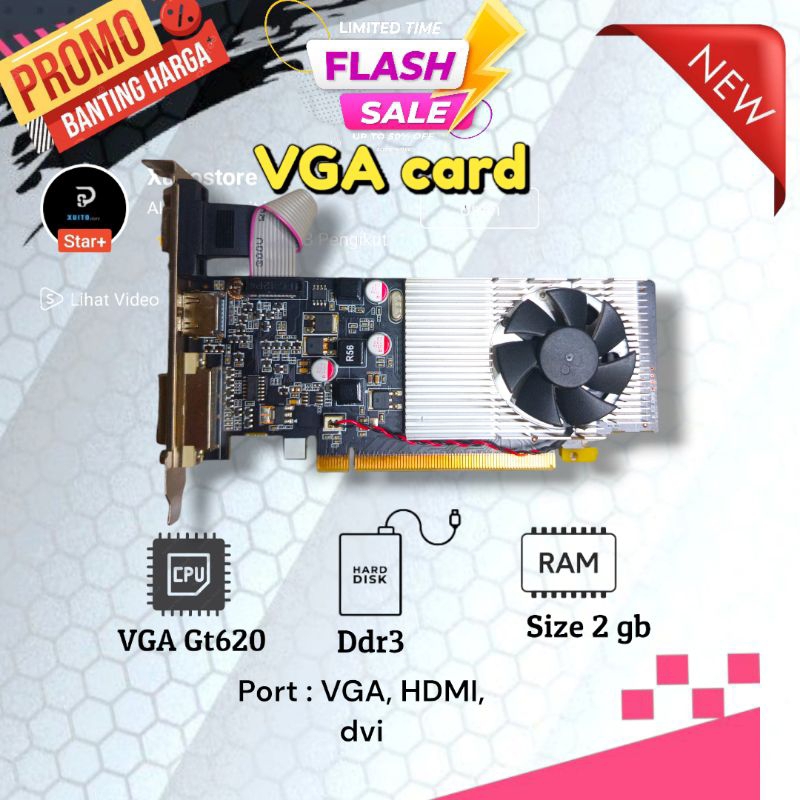 Jual Vga Card 1GB | 2 GB DDR3 64 bit Second murah | Shopee Indonesia