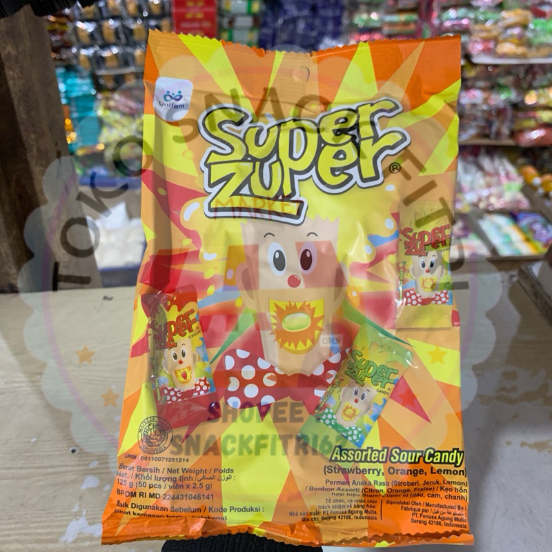 Jual PERMEN SUPER ZUPER SAK ASSORTED SOUR CANDY @50pcs | Shopee Indonesia
