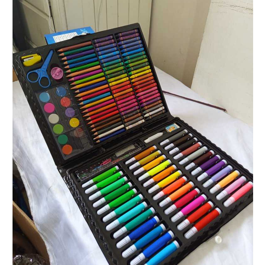 Jual Crayon set alat lukis merwarnai 150pcs (piyoballoon) | Shopee ...
