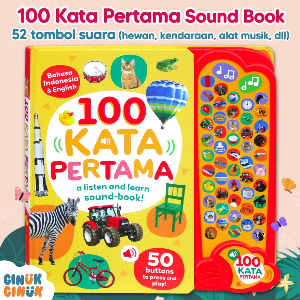 Jual 100 Kata Pertama Sound Book 52 Tombol Suara Seru Bahasa Indonesia ...