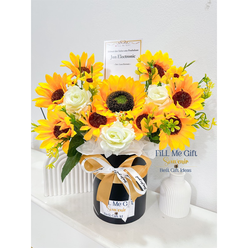 Jual BK - Bloom Box Artificial Sun Flowers / Kado Bunga Congratulation ...