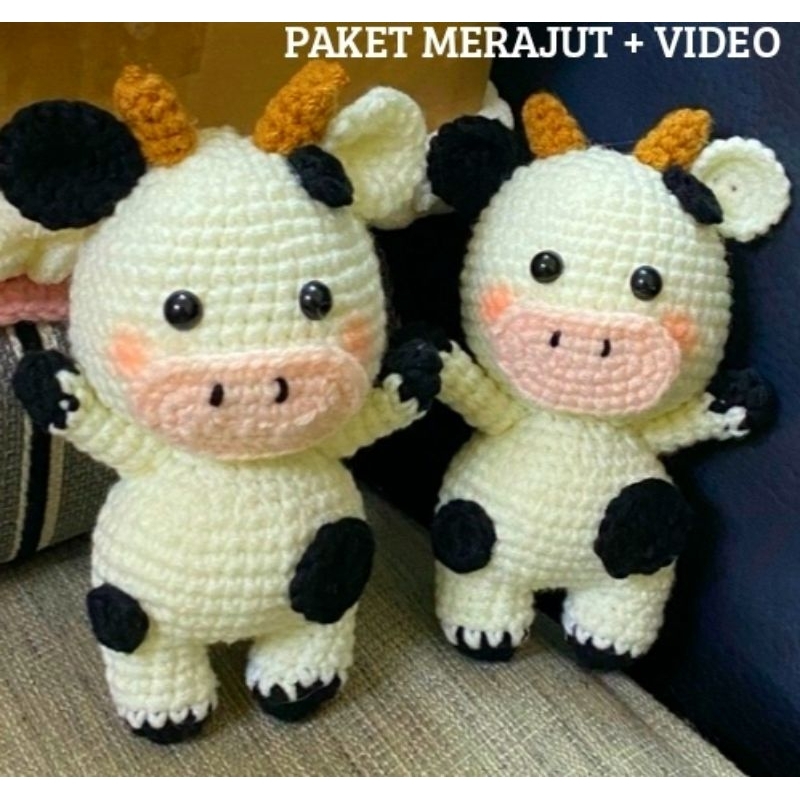 Jual CROCHET KIT SAPI DIY AMIGURUMI PAKET MERAJUT DENGAN VIDEO ...