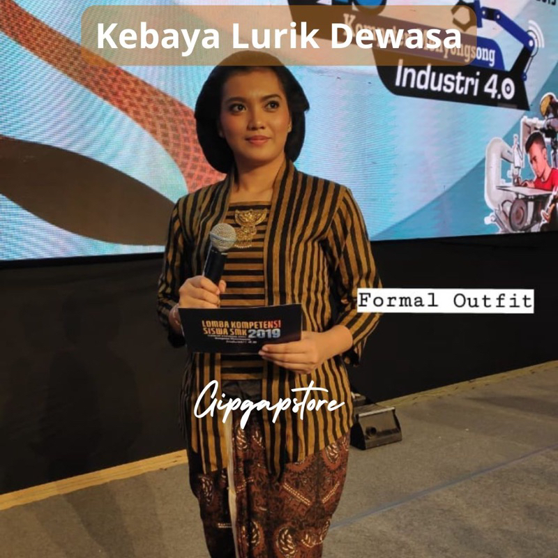 Jual kebaya lurik wanita dewasa baju adat jawa tradisional | Shopee ...