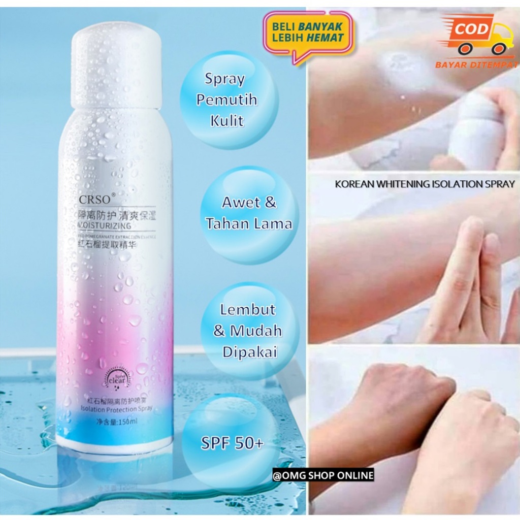 Jual CRSO Sunscreen Whitening Spray Pemutih Kulit Seluruh Tubuh 150 ml ...