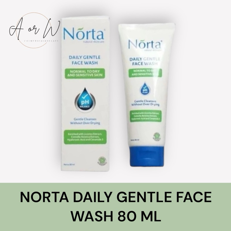 Jual NORTA DAILY GENTLE FACE WASH 80 ML FOR NORMAL TO DRY & SENSITIVE SKIN | Shopee Indonesia
