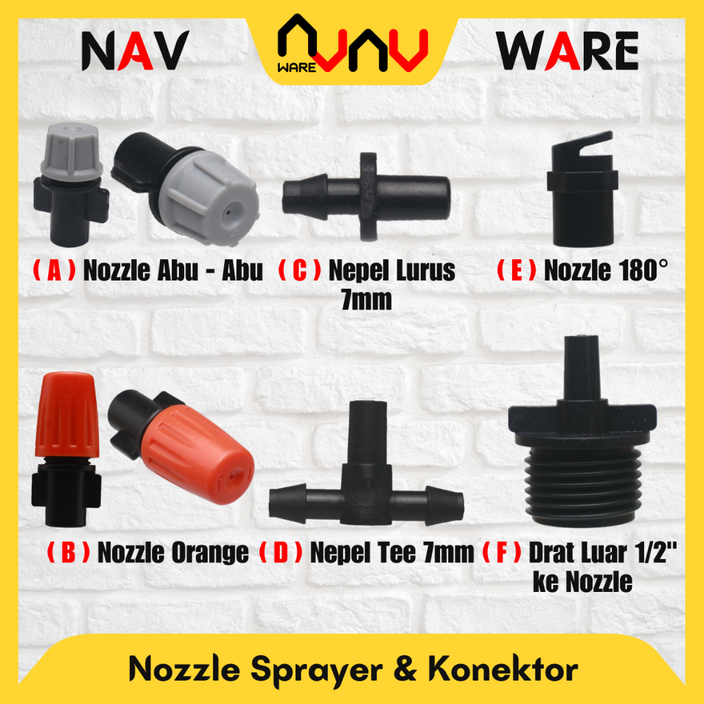 Jual Mist Nozzle Head Sprayer Orange / Spuyer Abu – Abu / Konektor ...