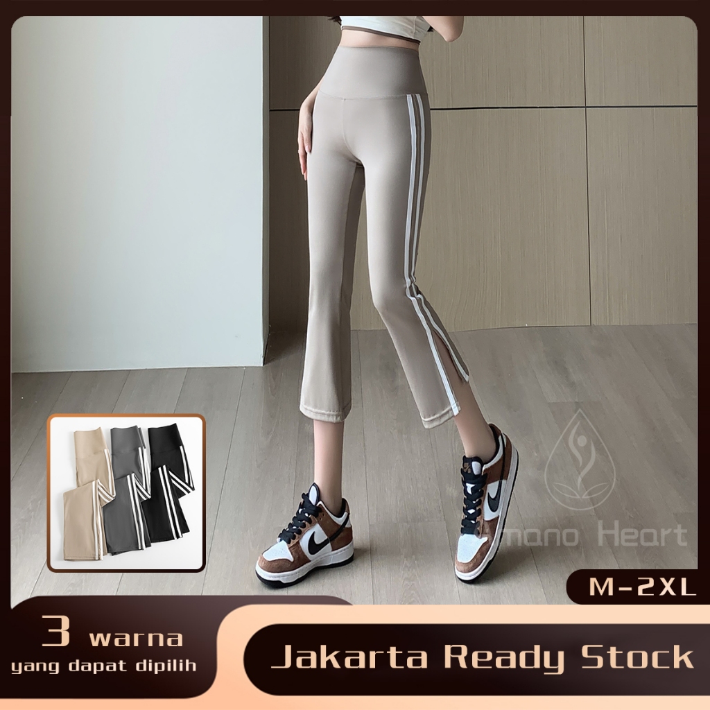 Jual 【Amanoheart】Legging Hitam Wanita Celana Santai 7 Poin Berpinggang ...