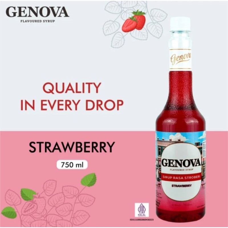Jual Strawberry Syrup Merk Genova 750 ml - Genova sirup Stroberi ...