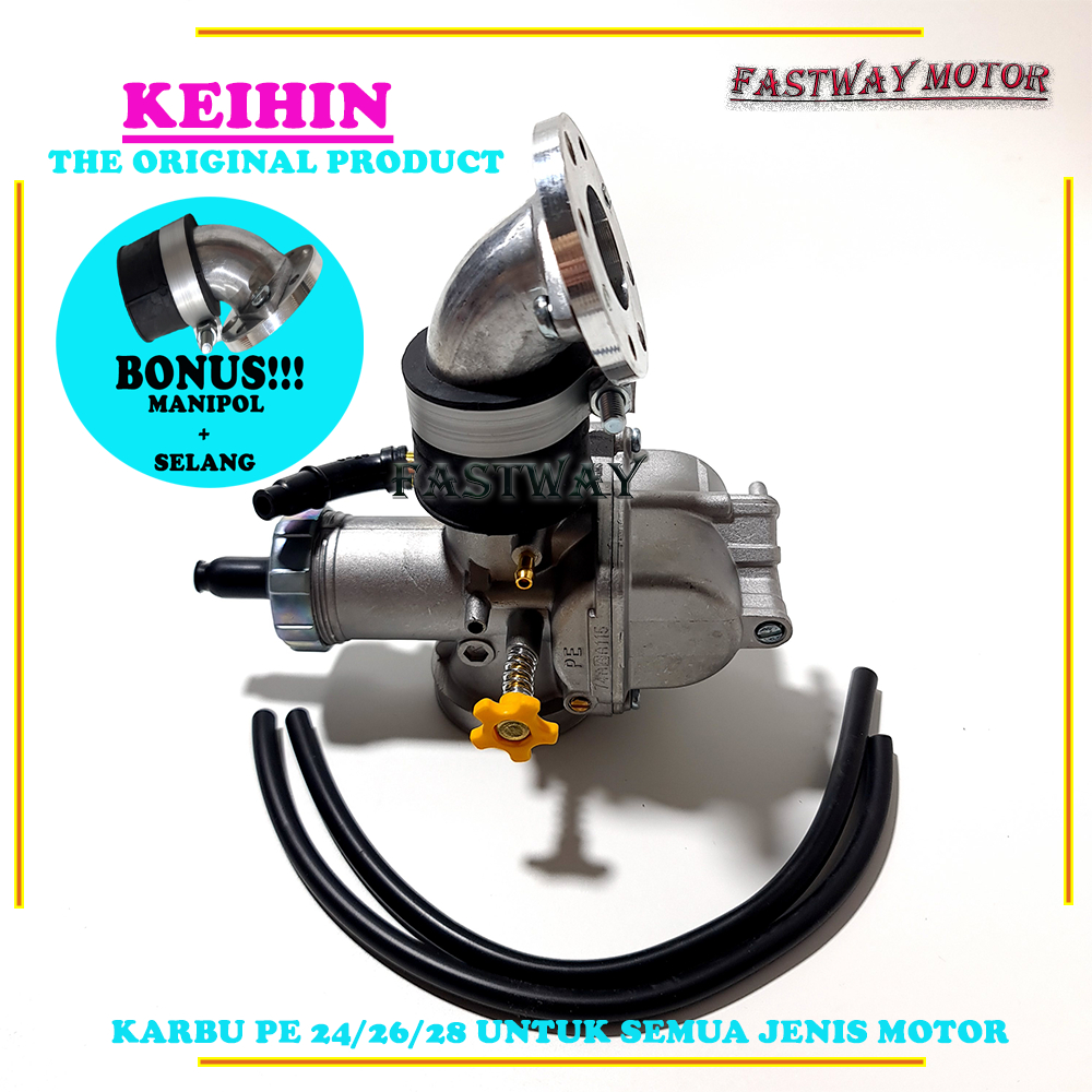 Jual (PROMO) PAKET KARBURATOR PE 24 26 28 + INTEKE KEIHIN / CARBURATOR PE24 PE26 PE28 RXKING MX ...