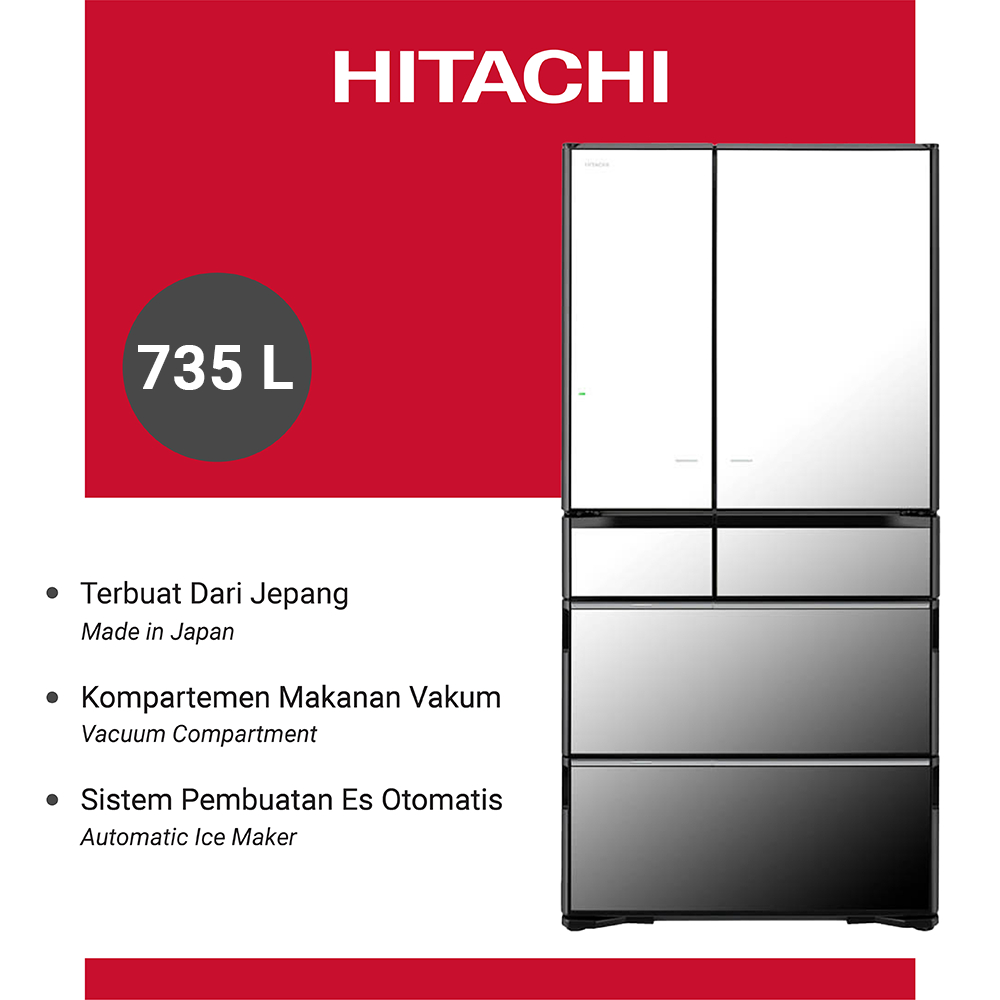 Jual HITACHI Kulkas Crystal Mirror 735 Liter Japan Series ZX740KN ...