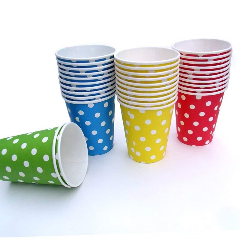 Jual [10 Pcs] Gelas Kertas Warna Polos / Gelas Kertas Polkadot Paper ...