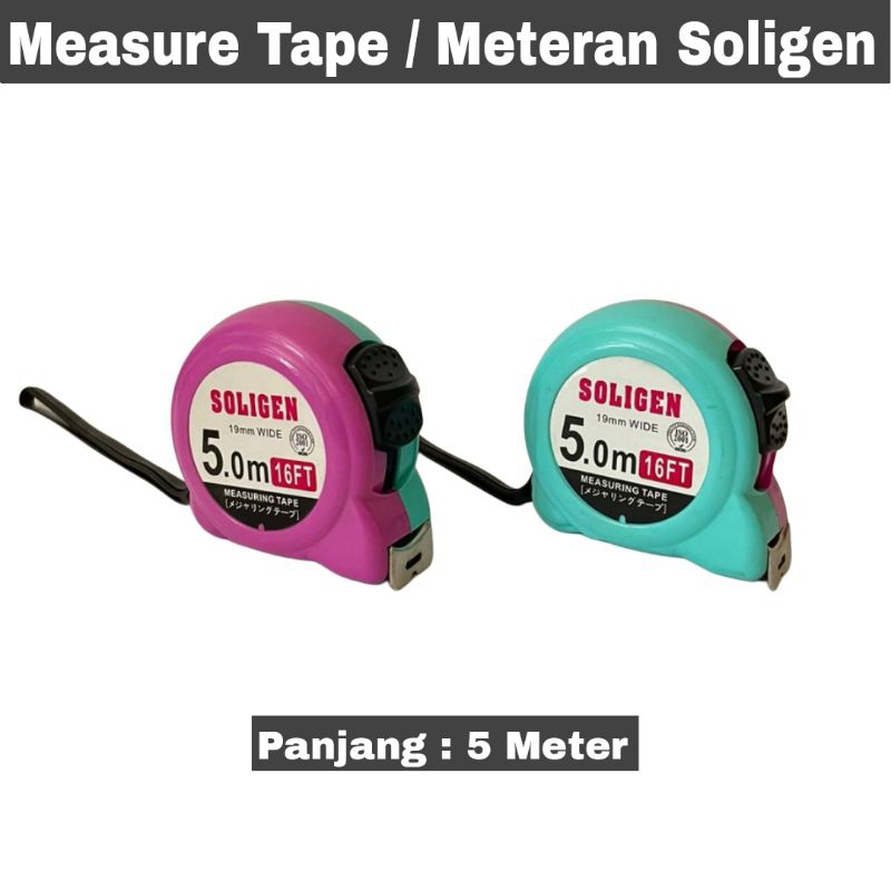 Jual (5 Meter) Meteran Soligen 5 Meter | Measure Tape 5 Meter | Meteran ...
