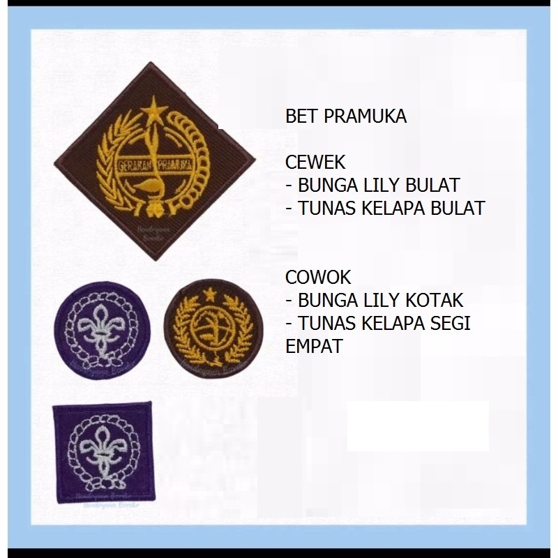 Jual ATRIBUT PRAMUKA /BET PRAMUKA BUNGA LILY DAN TUNAS CEWE/COWO ...