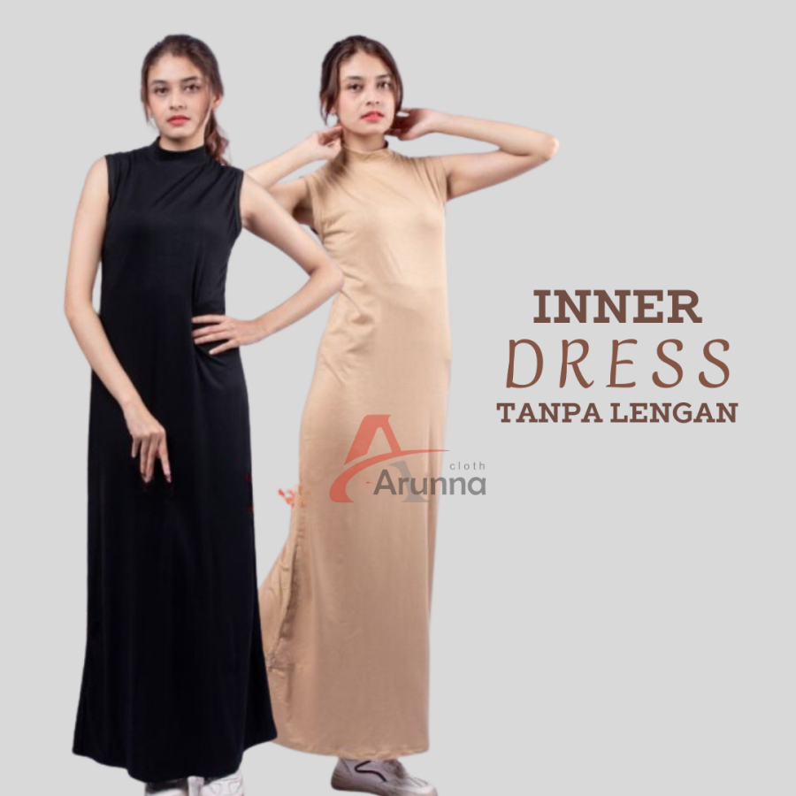 Jual Inner dress tanpa lengan daleman gamis buntung Polos Bahan adem ...