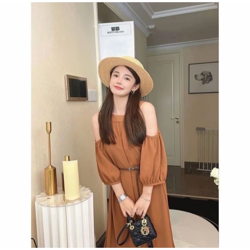 Jual Yujin Dress/midi dress korean style/big size dress | Shopee Indonesia