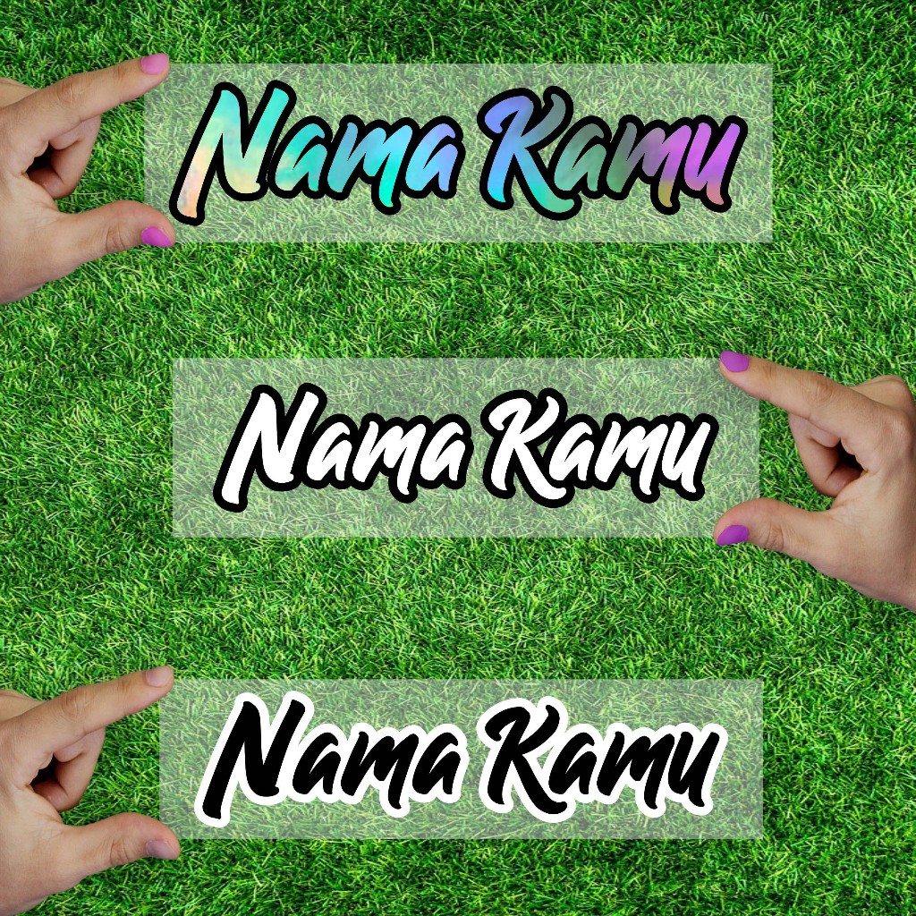 Jual Stiker Custom Nama sendiri bebas anti air sticker nama setiker ...