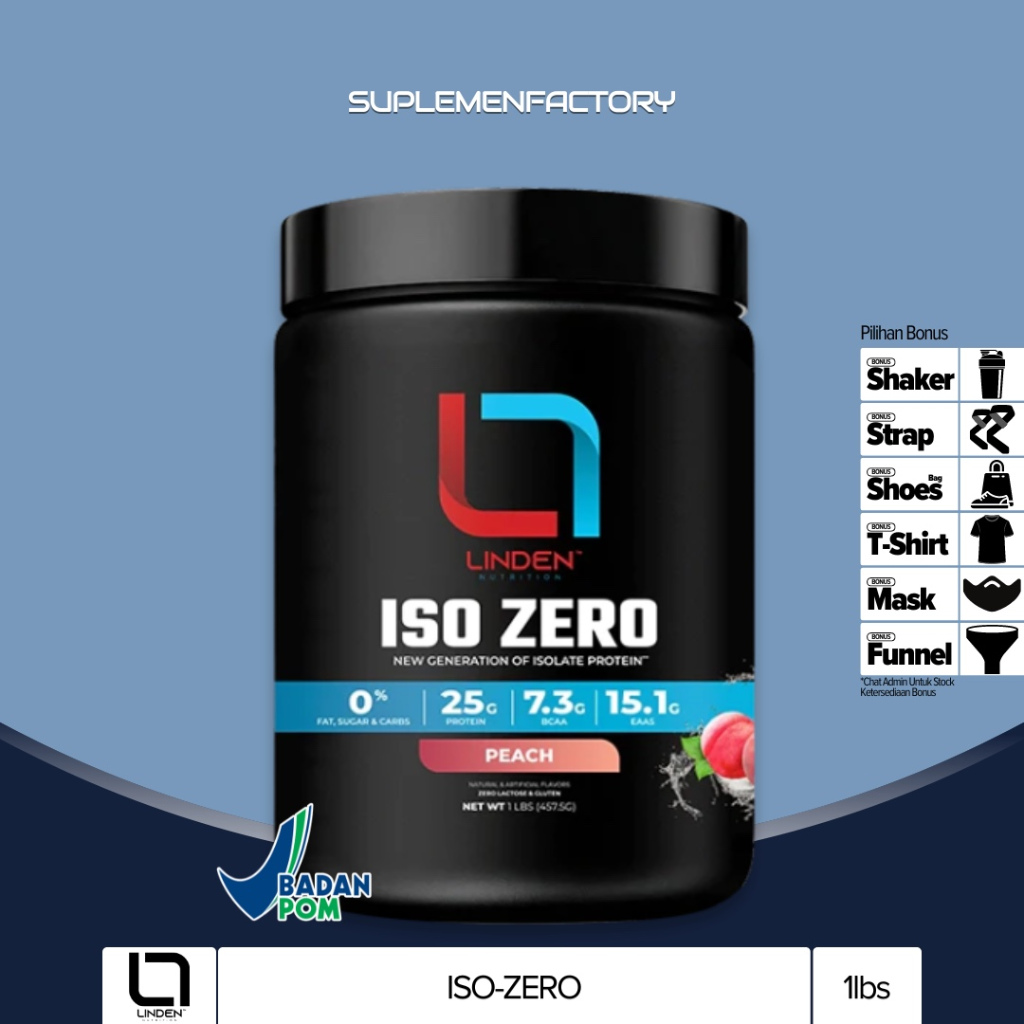 Jual Linden Iso Zero Whey Protein Isolate Clear 1lb 15 Servings ...