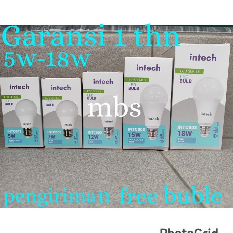 Jual BOHLAM LED / LAMPU LED INTECH GARANSI 1 TAHUN BULB | Shopee Indonesia