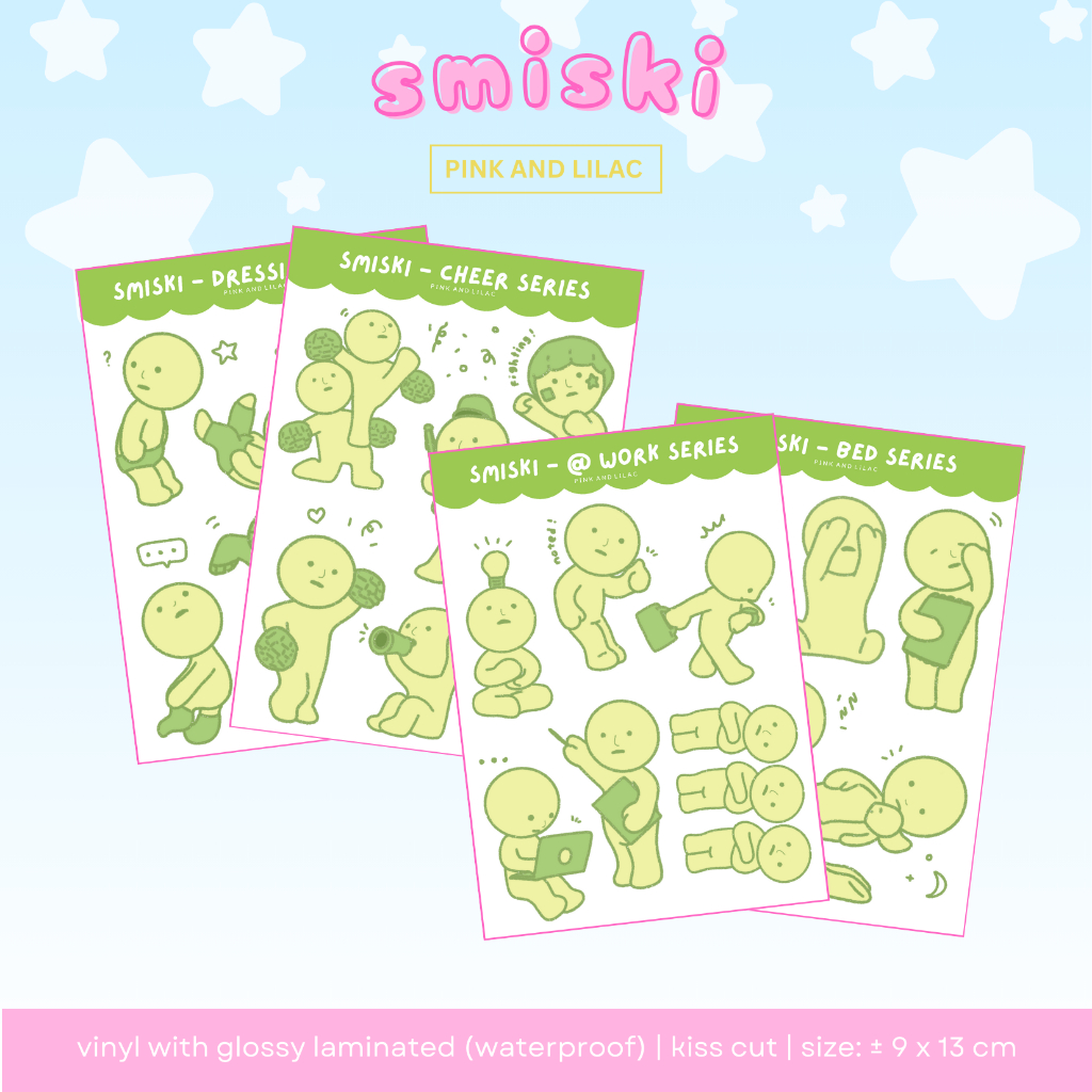 Jual Sticker Sheet Smiski @Work, Bed, Dressing, Cheer Series | Deco ...