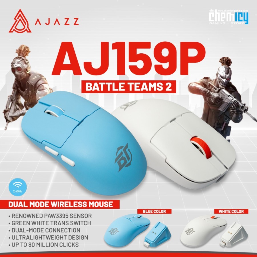 Jual Ajazz AJ159P / AJ159 P Battle Teams 2 Ultra-lightweight Dual Mode Wireless Gaming Mouse ...