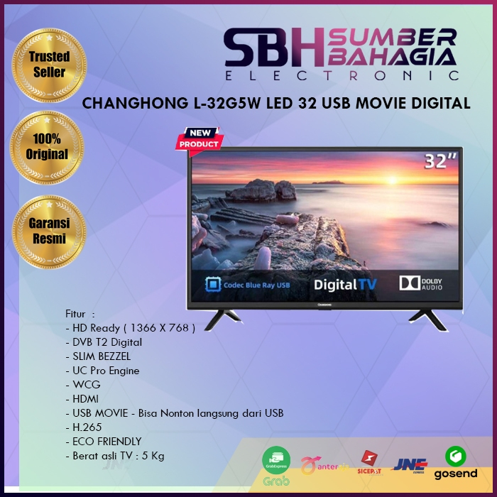 Jual CHANGHONG L-32G5W LED 32 USB MOVIE DIGITAL (NEW) (KHUSUS BANDUNG) | Shopee Indonesia