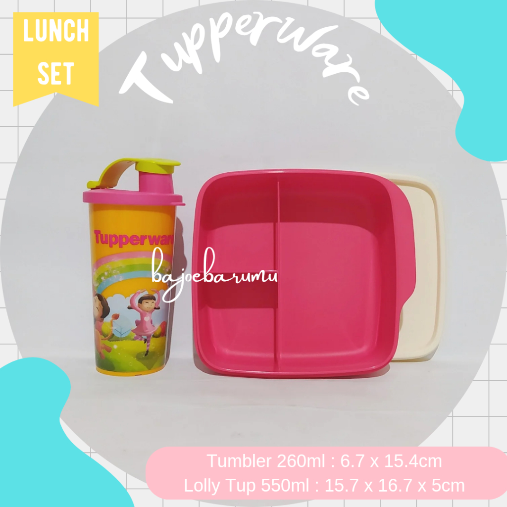 Jual TUPPERWARE Lunch Box Set Tempat Bekal Anak Kotak Makan Lolly Tup ...