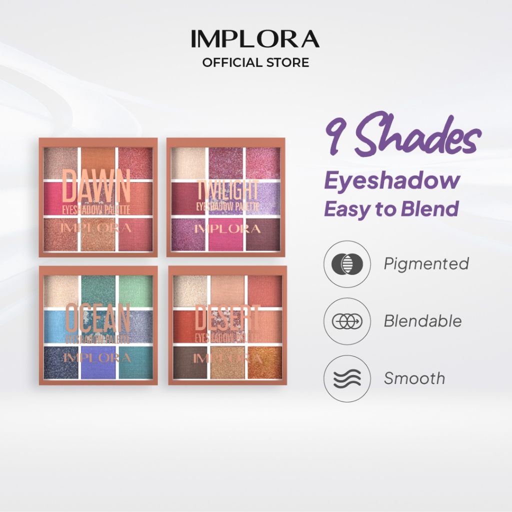 Jual Implora Eyeshadow Palette | Kosmetik Mata | 9 Warna Blenadable Pigmented Halus | Shopee ...