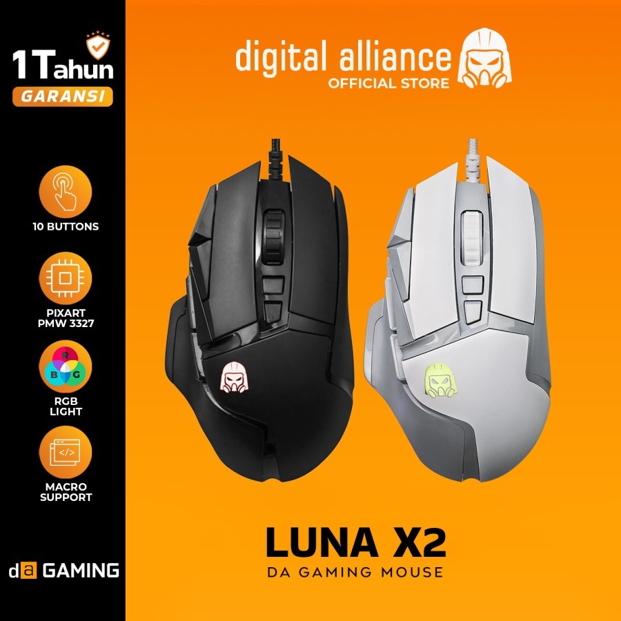 Jual Mouse Gaming Digital Alliance Luna X2 Wired Ergonomic RGB Macro ...