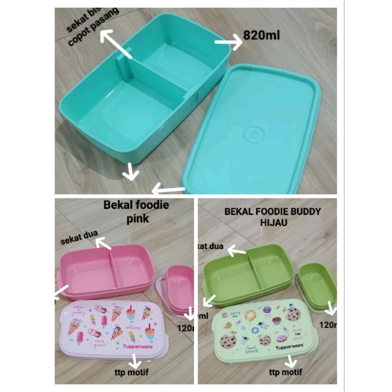 Jual ORIGINAL TUPPERWARE TEMPAT BEKAL SEKAT DUA 820ML/SMALL COZYNEST ...