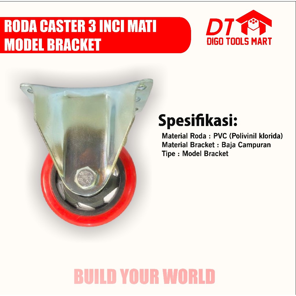 Jual Roda Caster Merah Tebal Mati 3 Inci | Shopee Indonesia