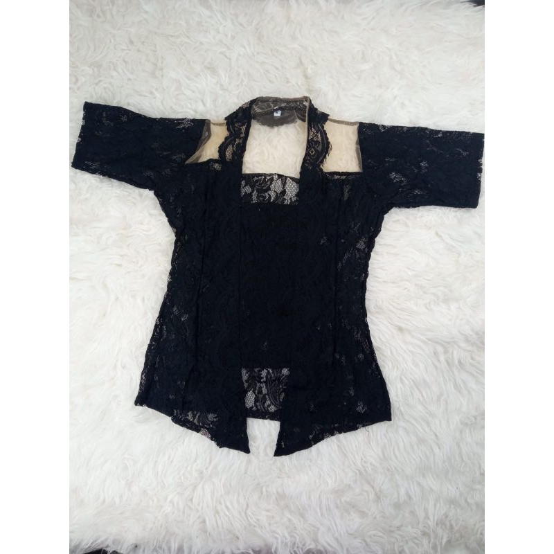 Jual kebaya bali brokat modern kebaya bet tile hitam maroon putih ...