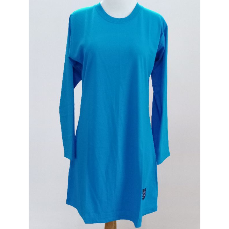 Jual Kaos Cewek Biru Muda/Turkish Polos Muslimah Cotton Combed | Shopee ...