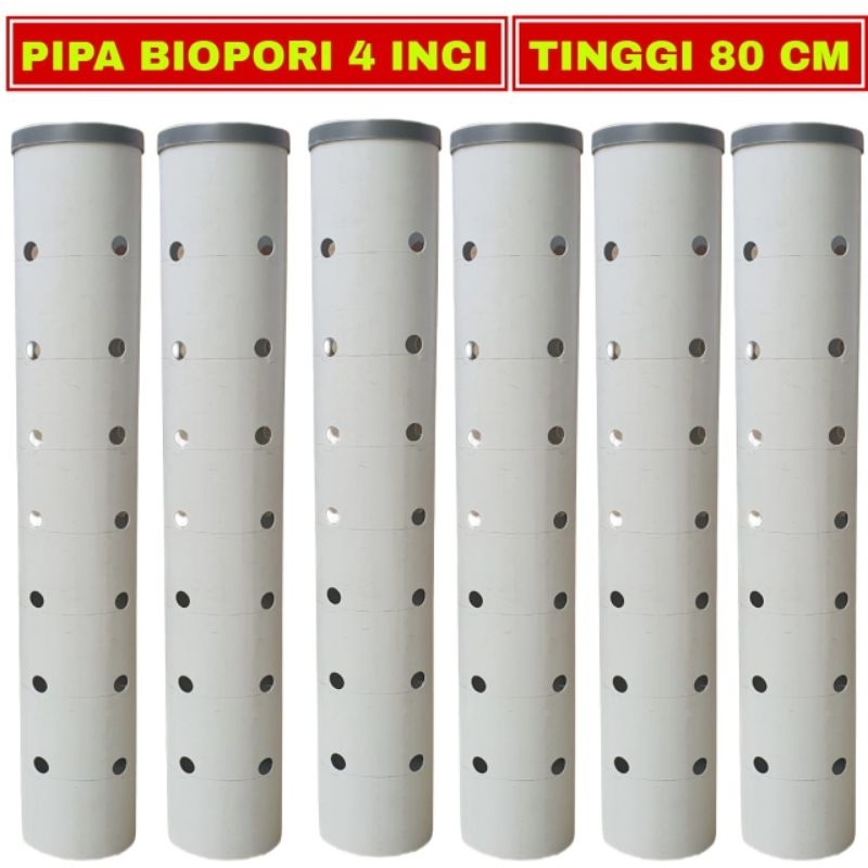 Jual Pipa PVC / Pipa Resapan Biopori 4inch Panjang 80cm + Tutup / dop ...