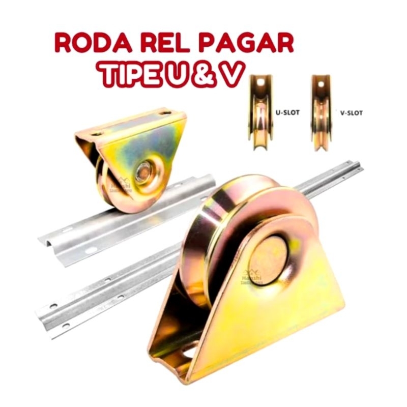 Jual [PROMO] Roda Pintu Pagar Besi Roda Pagar Model U & V Roda Besi ...