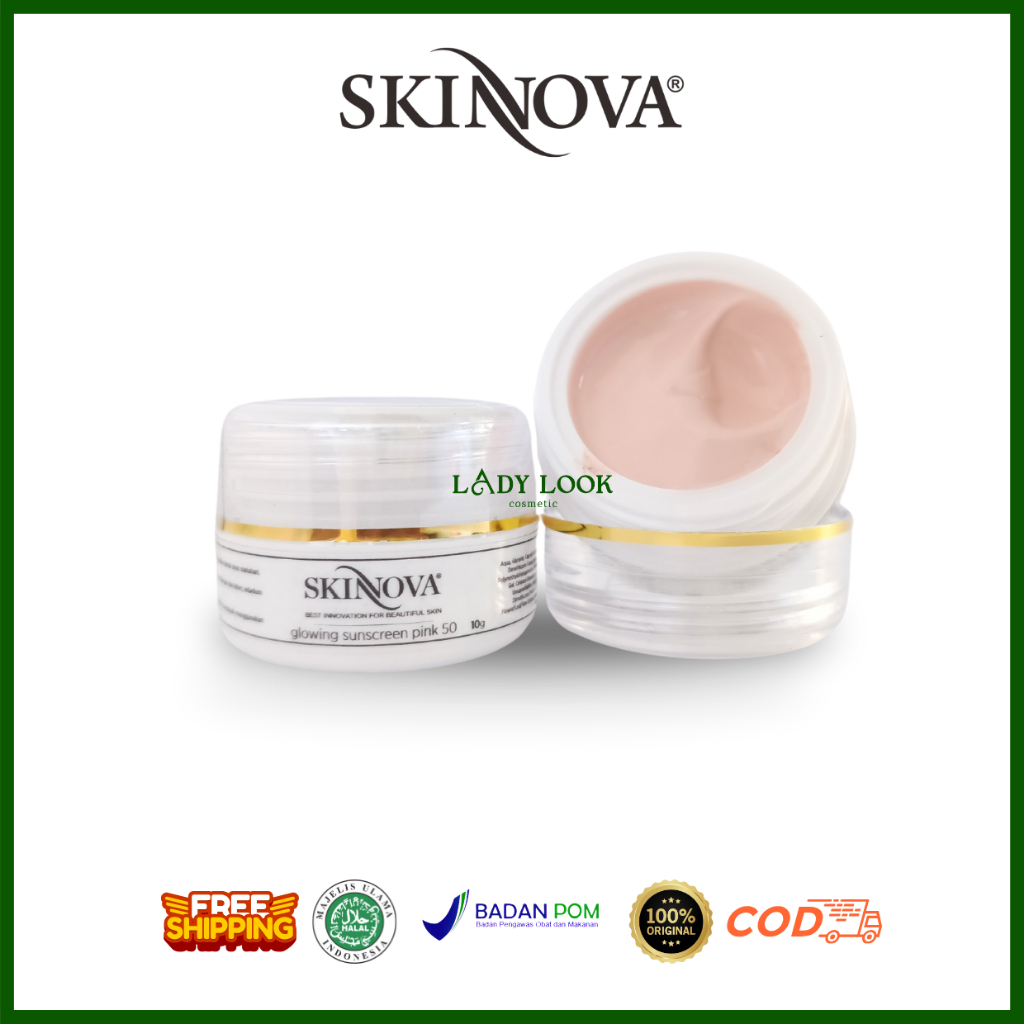 Jual LADY LOOK | Skinnova Glowing Sunscreen SPF 50 (PINK, GREEN, WHITE ...
