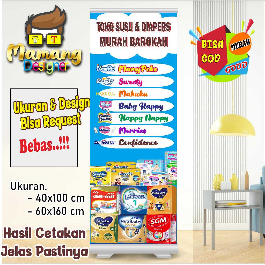 Jual Banner Spanduk Custom Toko Susu Anak dan Pampers Keren Bagus bb ...