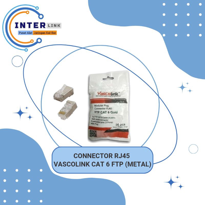 Jual Connector RJ45 Vascolink Cat 6 FTP (Metal) | Shopee Indonesia