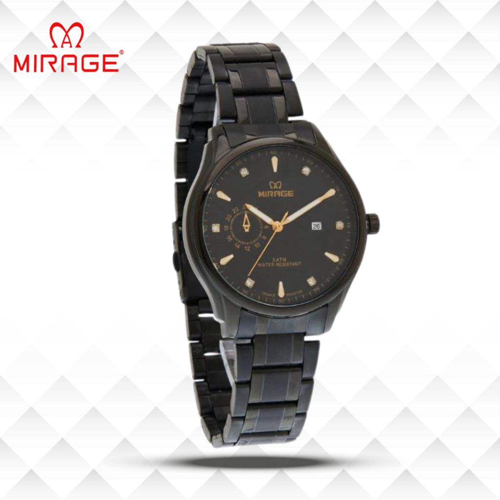 Jual Mirage Jam Tangan Pria Analog 8802 M Full Black Original Stainless ...