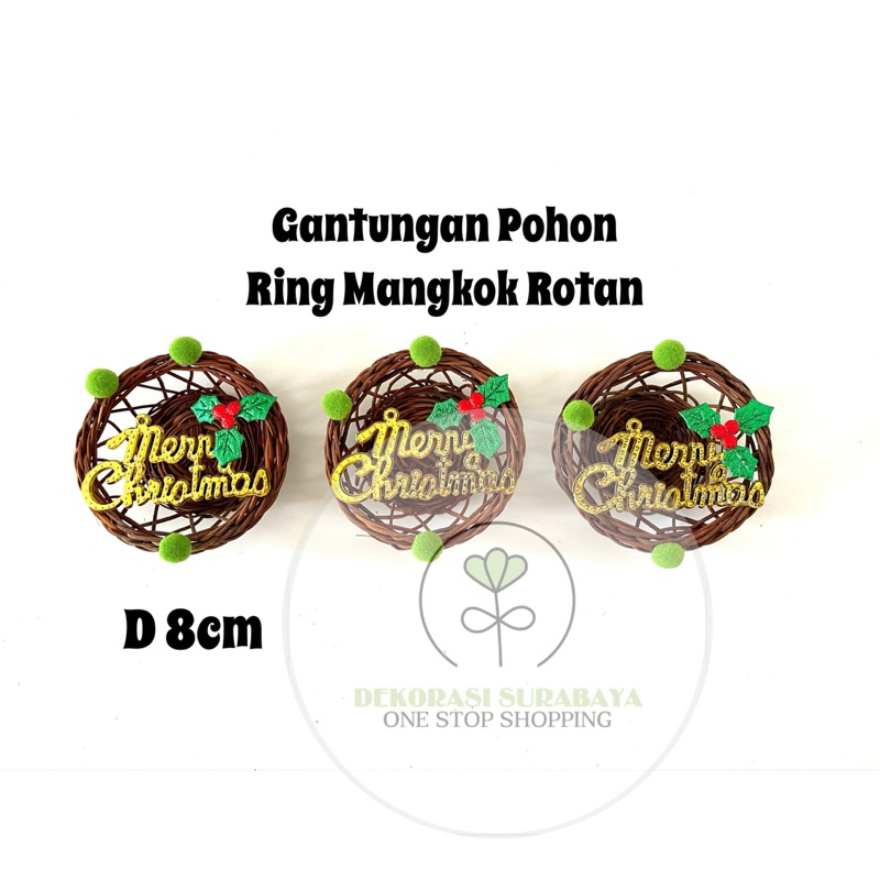 Jual Dekorasi Natal Gantungan Pohon Ring Mangkok Rotan | Shopee Indonesia