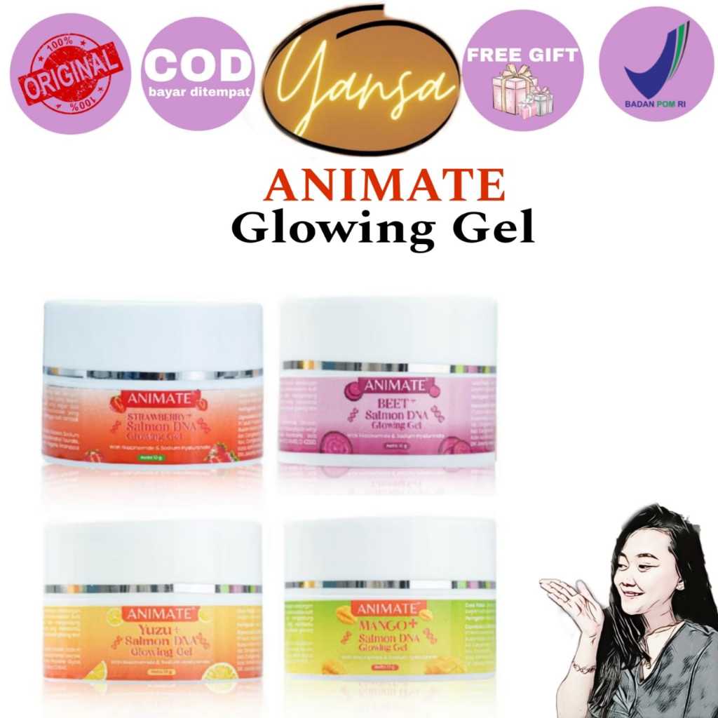 Jual ANIMATE Glowing Gel Salmon DNA 10g Strawberry + Salmon Beet ...