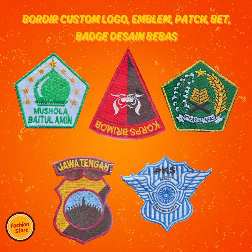 Jual Logo Patch Bet Bed Badge Bordir logo Sekolah, Logo Instansi dan ...