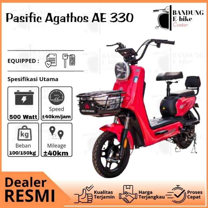 Jual Sepeda Listrik Pasific Agathos AE 330 500Watt Garansi Resmi Sepeda Listrik Harga Murah ...