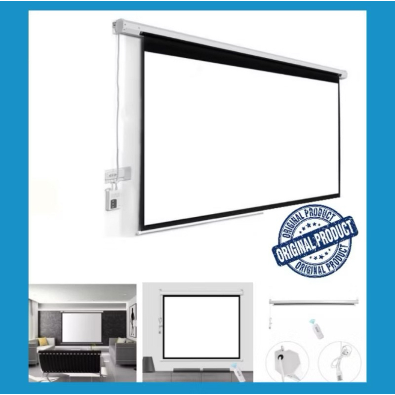 Jual Layar motorized 70 inch / Screen motorized proyektor ukuran 70 ...