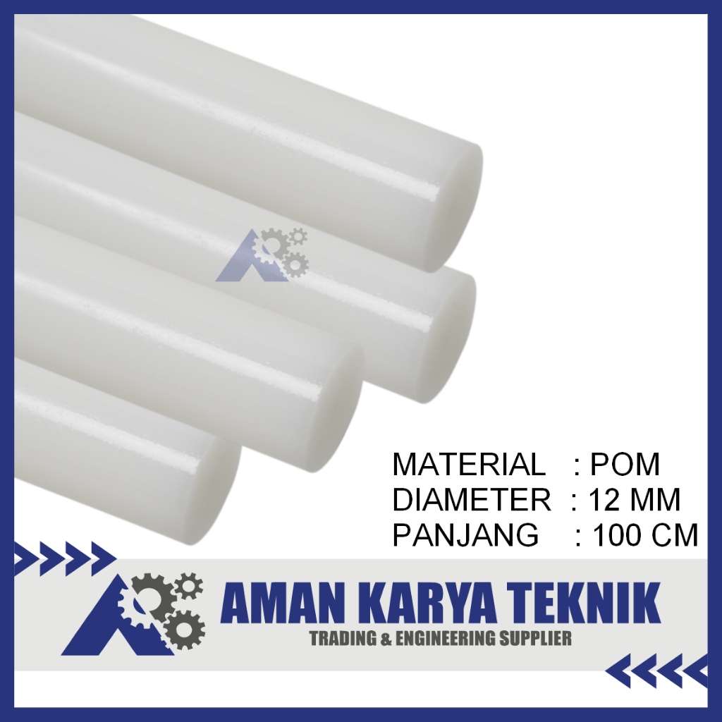 Jual Polyacetal/POM Batangan ( POM Rod ) Dia. 12 mm x 1000 mm | Shopee ...
