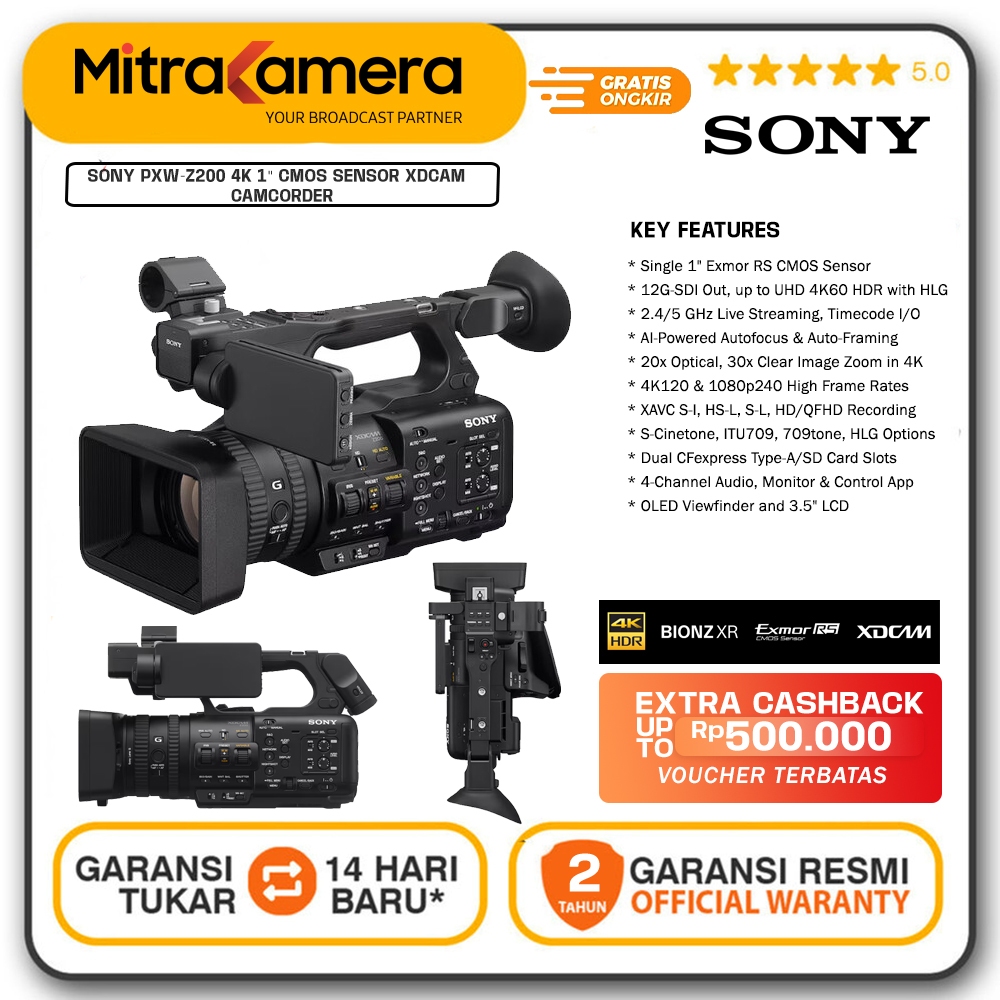 Jual Sony PXW-Z200 4K 1" CMOS Sensor XDCAM Camcorder | Shopee Indonesia