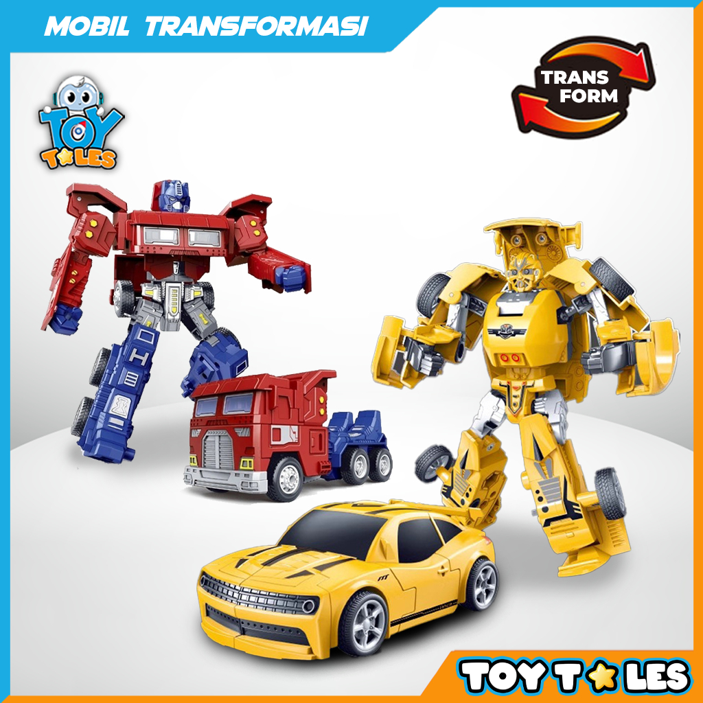 Jual [TOY TALES] Mainan Mobil Robot Transformasi Truk - Transformer Optimus Prime dan Bumblebee ...