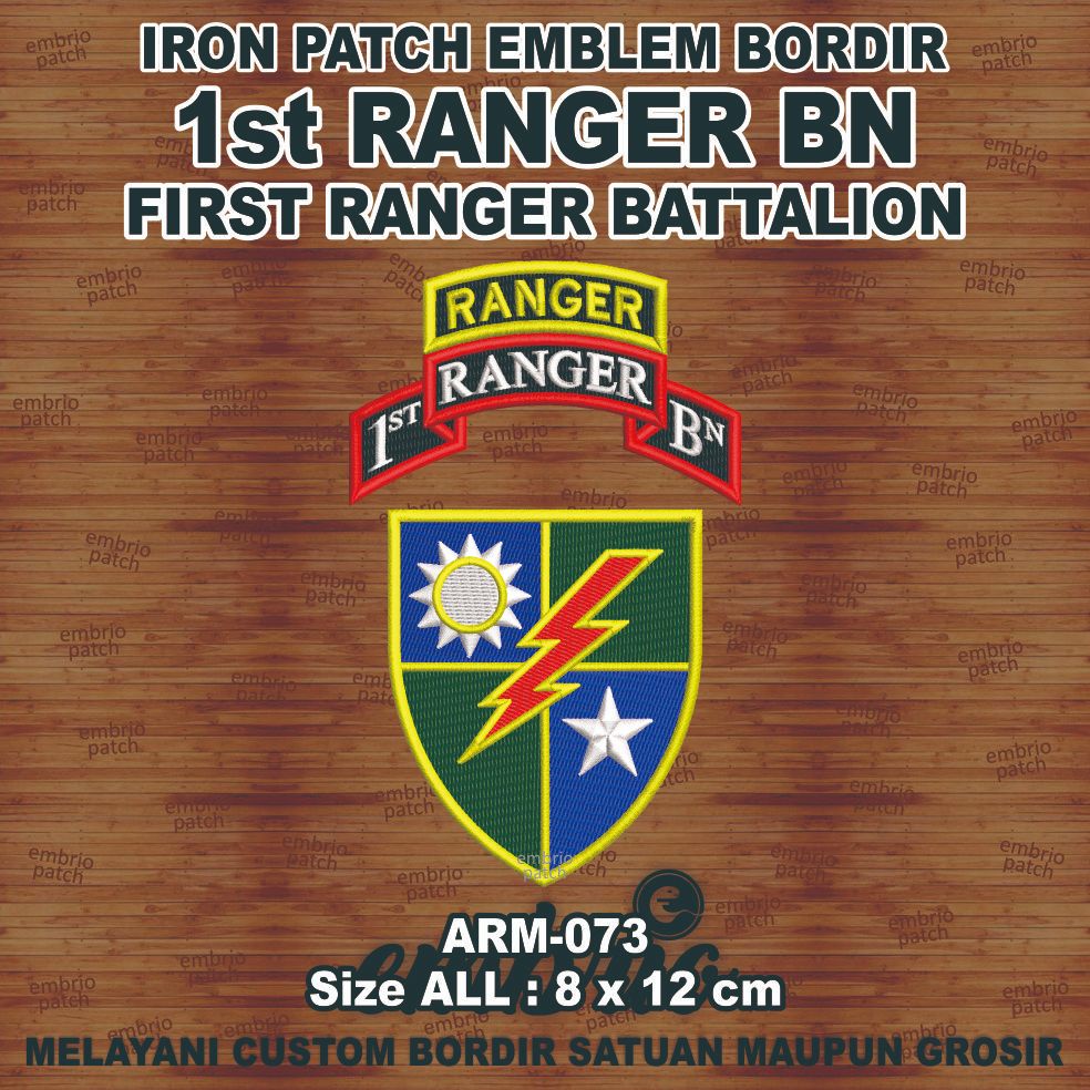 Jual ARM-073 Patch 1st RANGER BN FIRST RANGER BATTALION LOGO ARMY ...