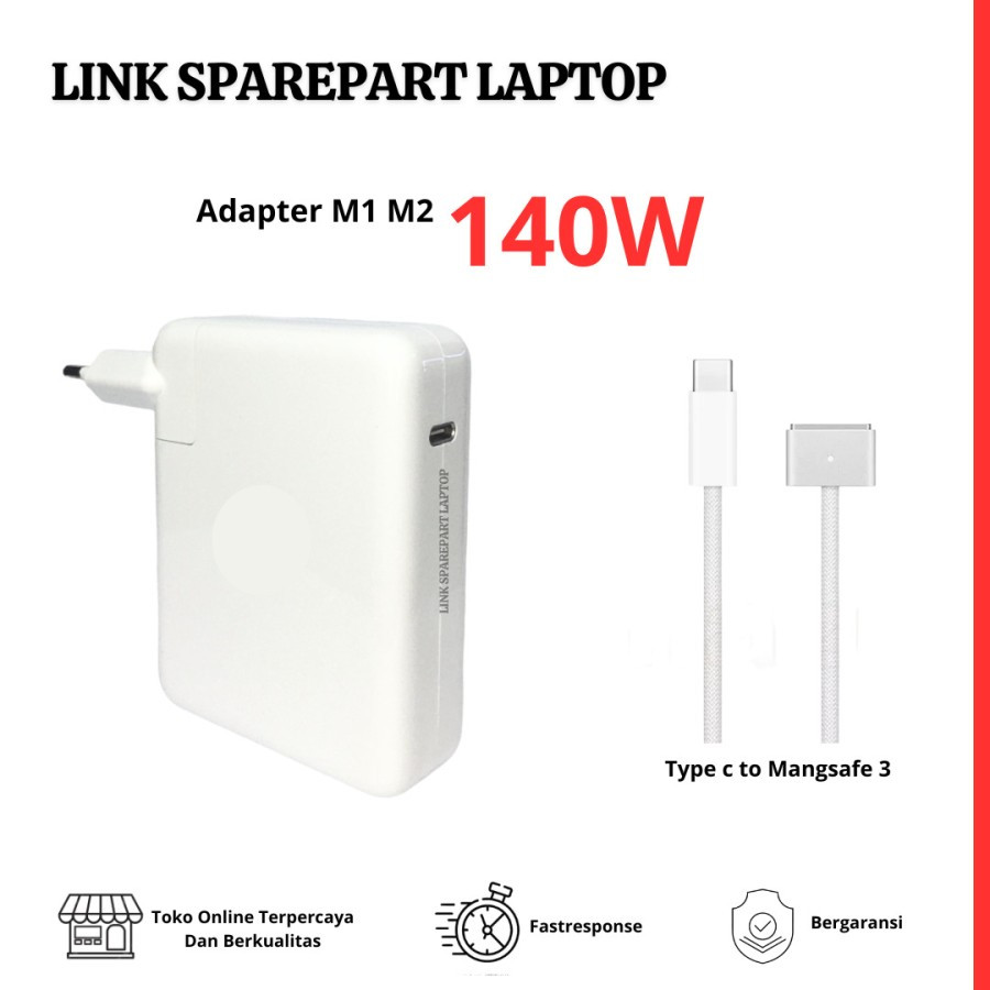 Jual Adaptor Casan 140W USB-C Power Adapter 13'' 16'' M1 M2 A2452 with ...
